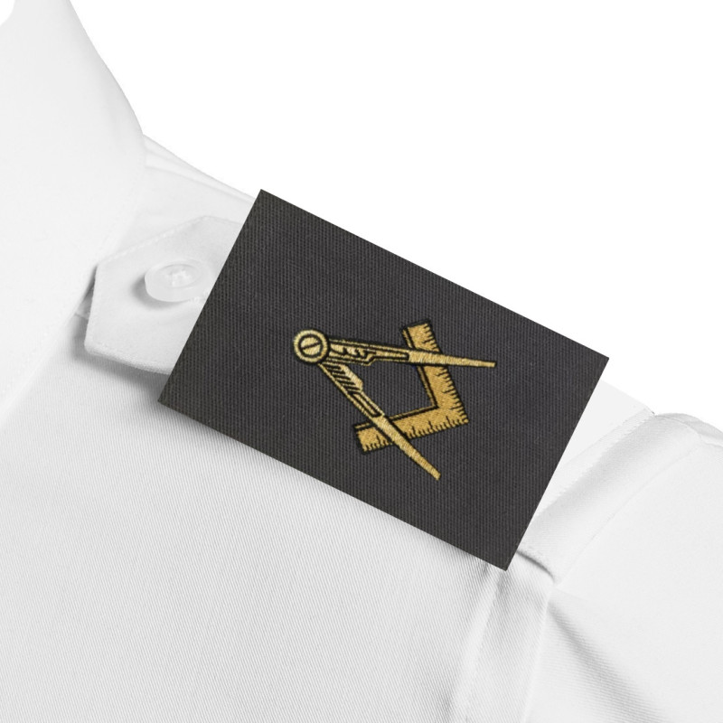 BuyStripes Shoulder Board Epaulets - Gold Masonic Compass And Square